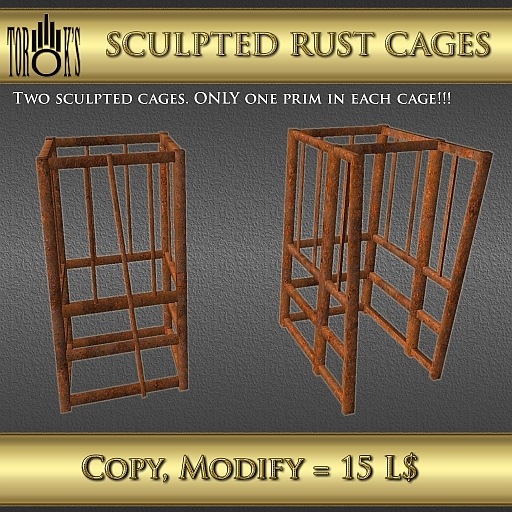 Second Life Marketplace - Kin Dza Dza Sculpted Rust Cages